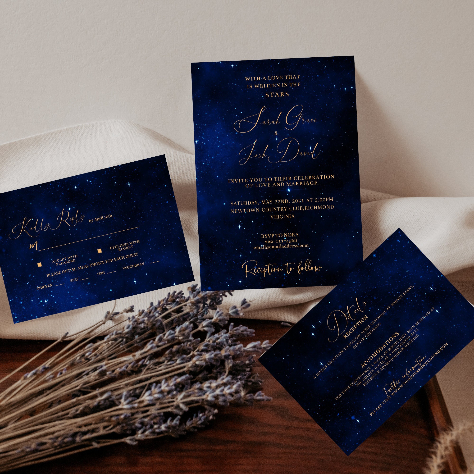 Starry Night Wedding Invitation Celestial Wedding Invitation - Etsy