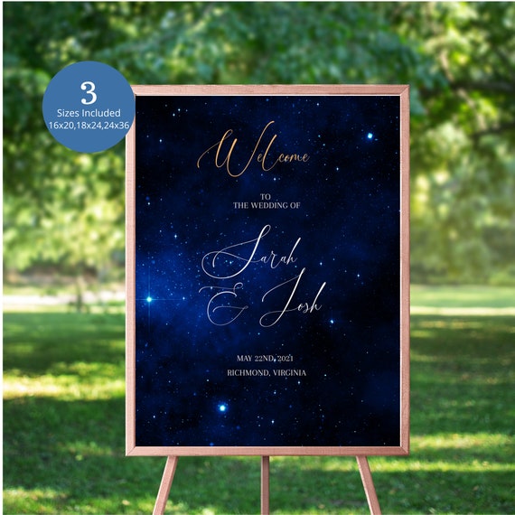 Celestial Wedding Welcome Sign Starry Night Wedding Welcome | Etsy