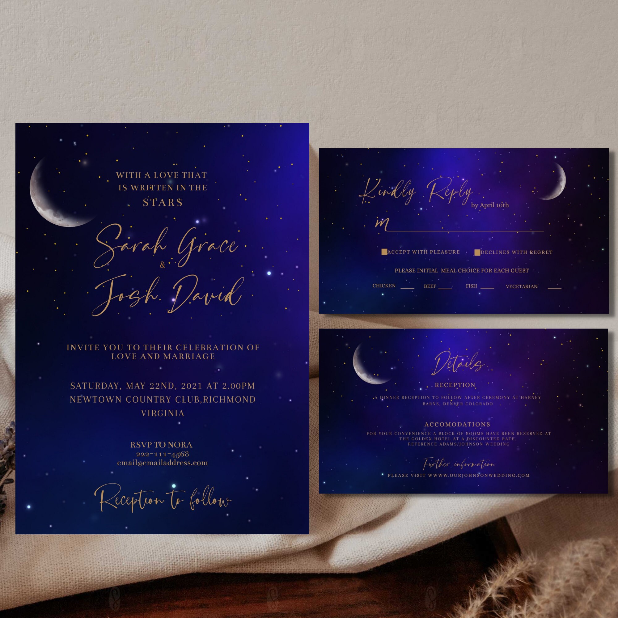 Starry Night Wedding Invitation Celestial Wedding Invitation - Etsy