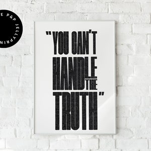 A Few Good Men You can't handle the truth wall art print | Etsy