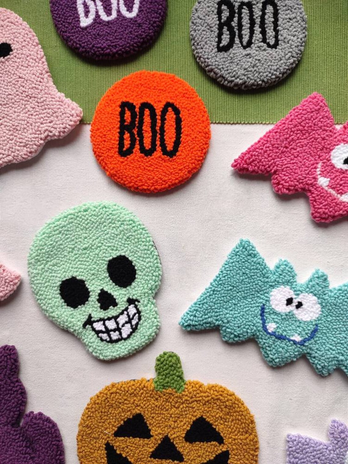 Halloween Punch Needle Coaster/tufted Drink Coaster /punch - Etsy