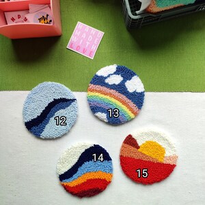 Punch Needle Coaster/tufted Drink Coaster /punch Needle Mug - Etsy