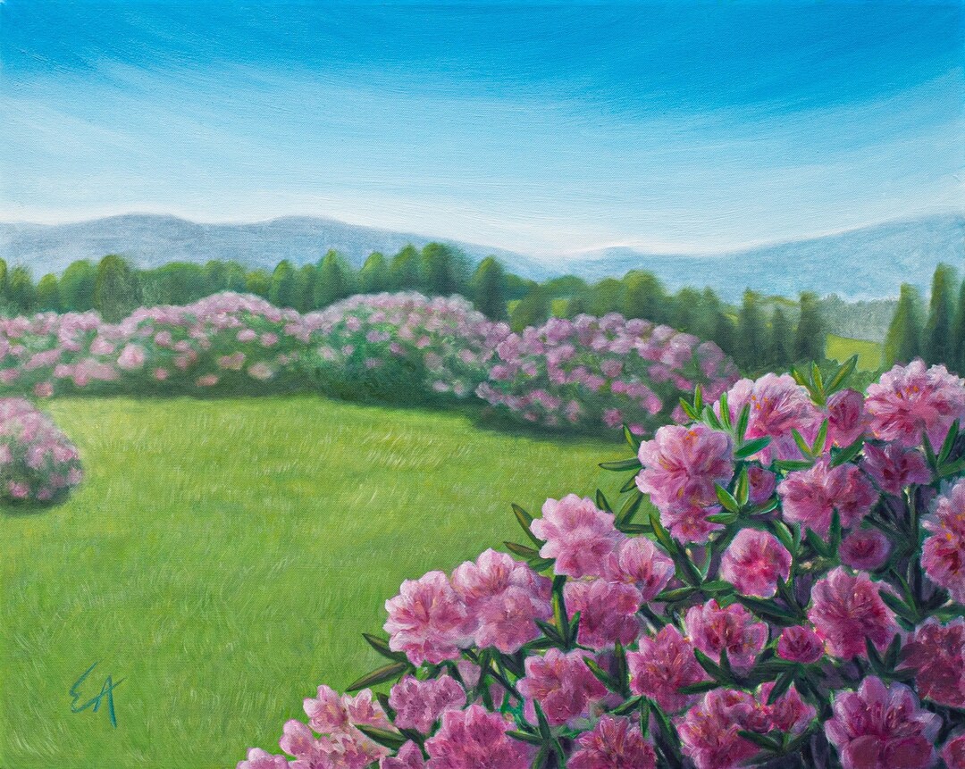 24"x30" Oil, "june in Blue Ridge" Summer in the Blue Ridge Mountains ...