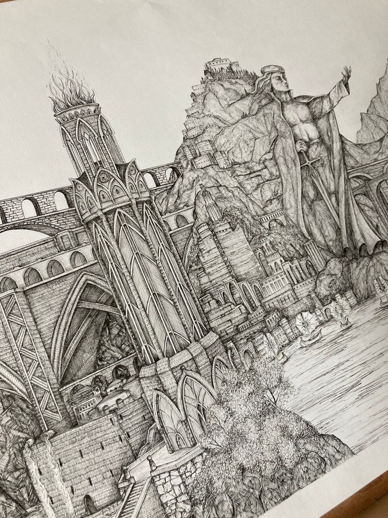 Original Drawing of J.R.R. Tolkien’s Númenor - Etsy