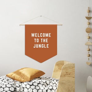 Welcome to the Jungle Pennant Flag Wall Art Banner Modern Playroom ...