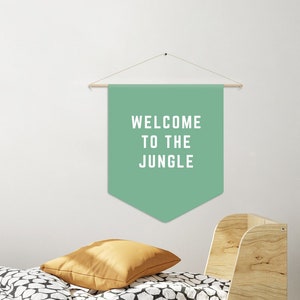 Welcome to the Jungle Pennant Flag Wall Art Banner Modern Playroom ...