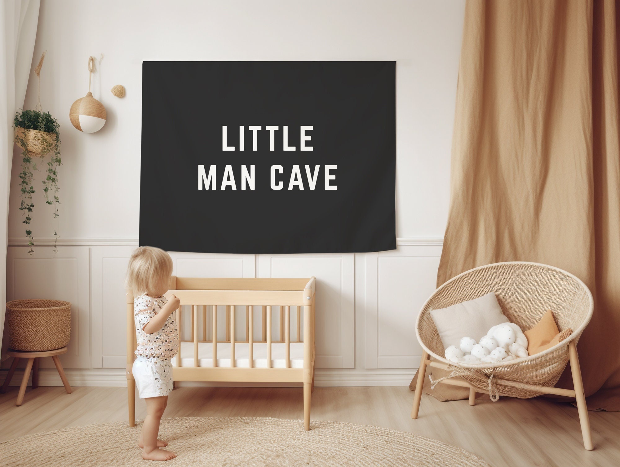 Little Man Cave Banner Boys Room Banner Play Room Wall Decor Playroom ...