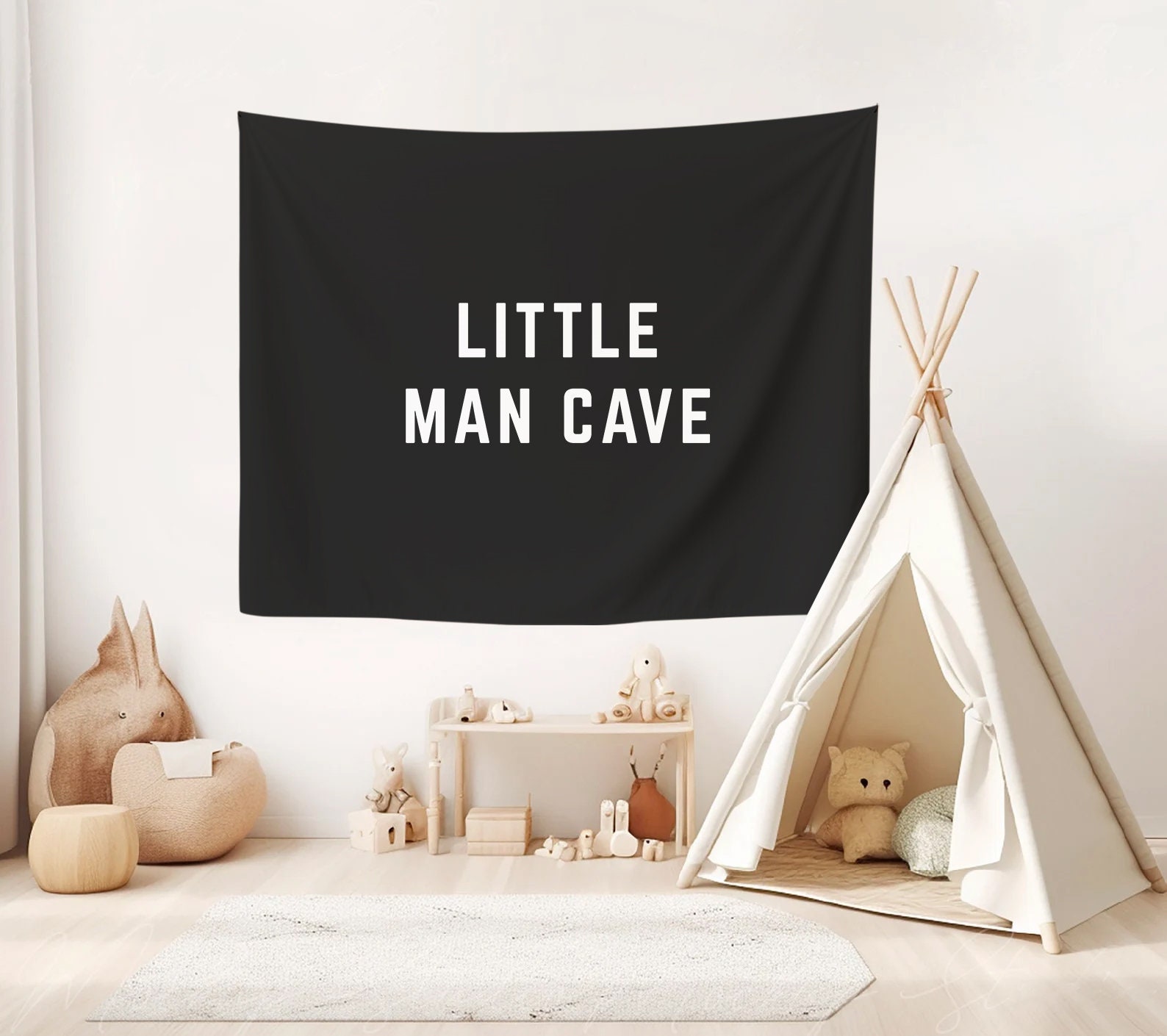 Little Man Cave Banner Boys Room Banner Play Room Wall Decor Playroom ...