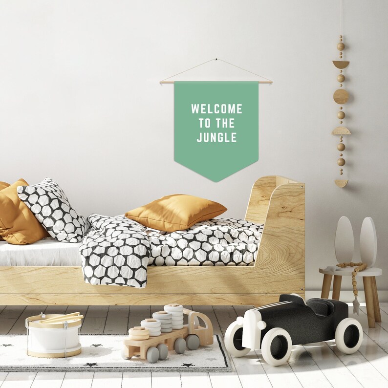 Welcome to the Jungle Pennant Flag Wall Art Banner Modern - Etsy