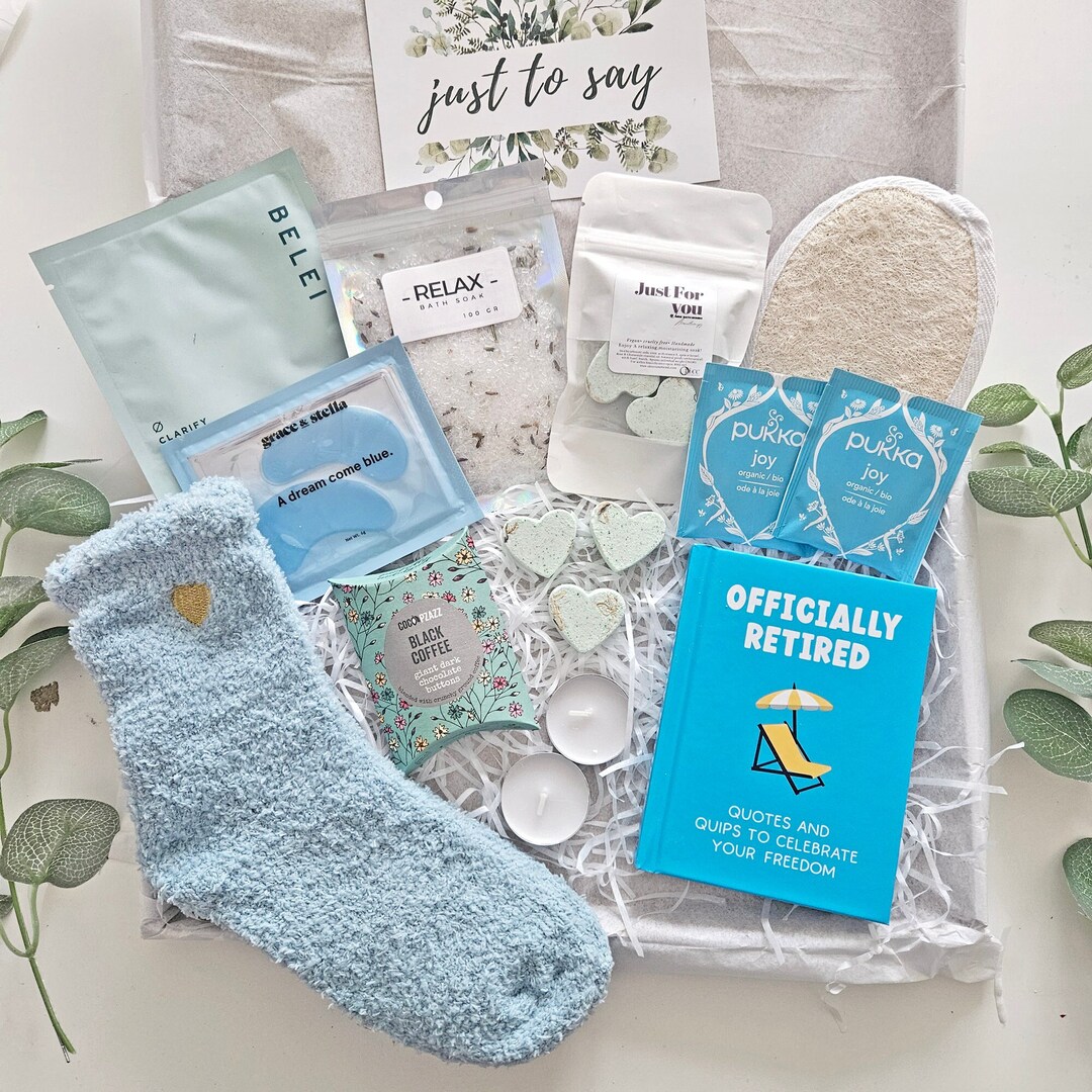 OFFICIALLY RETIRED Retirement Pamper Gift Box for Her, Spa Gift Box for ...