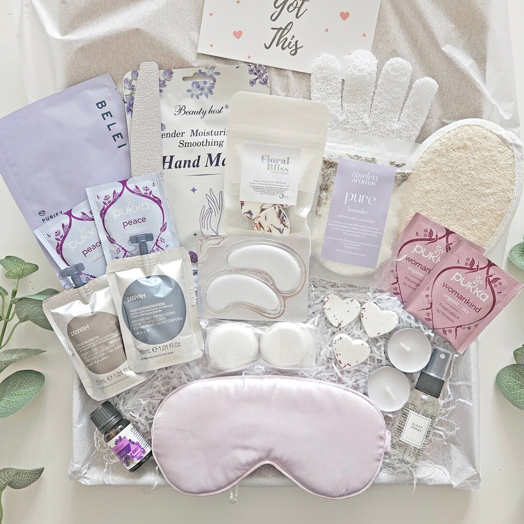 LUXURY HOME SPA Gift Box, Birthday Pamper Gift Box, Care Package for ...