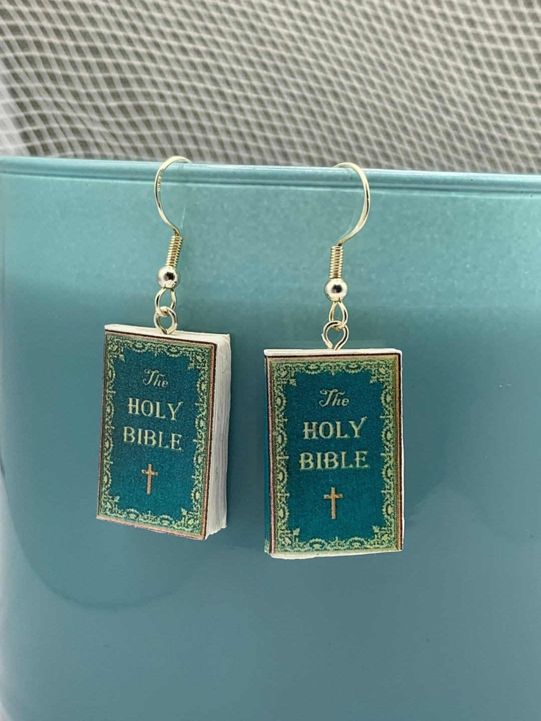 Holy Bible Mini Book Earrings - Polymer Clay - Very Light! - Etsy