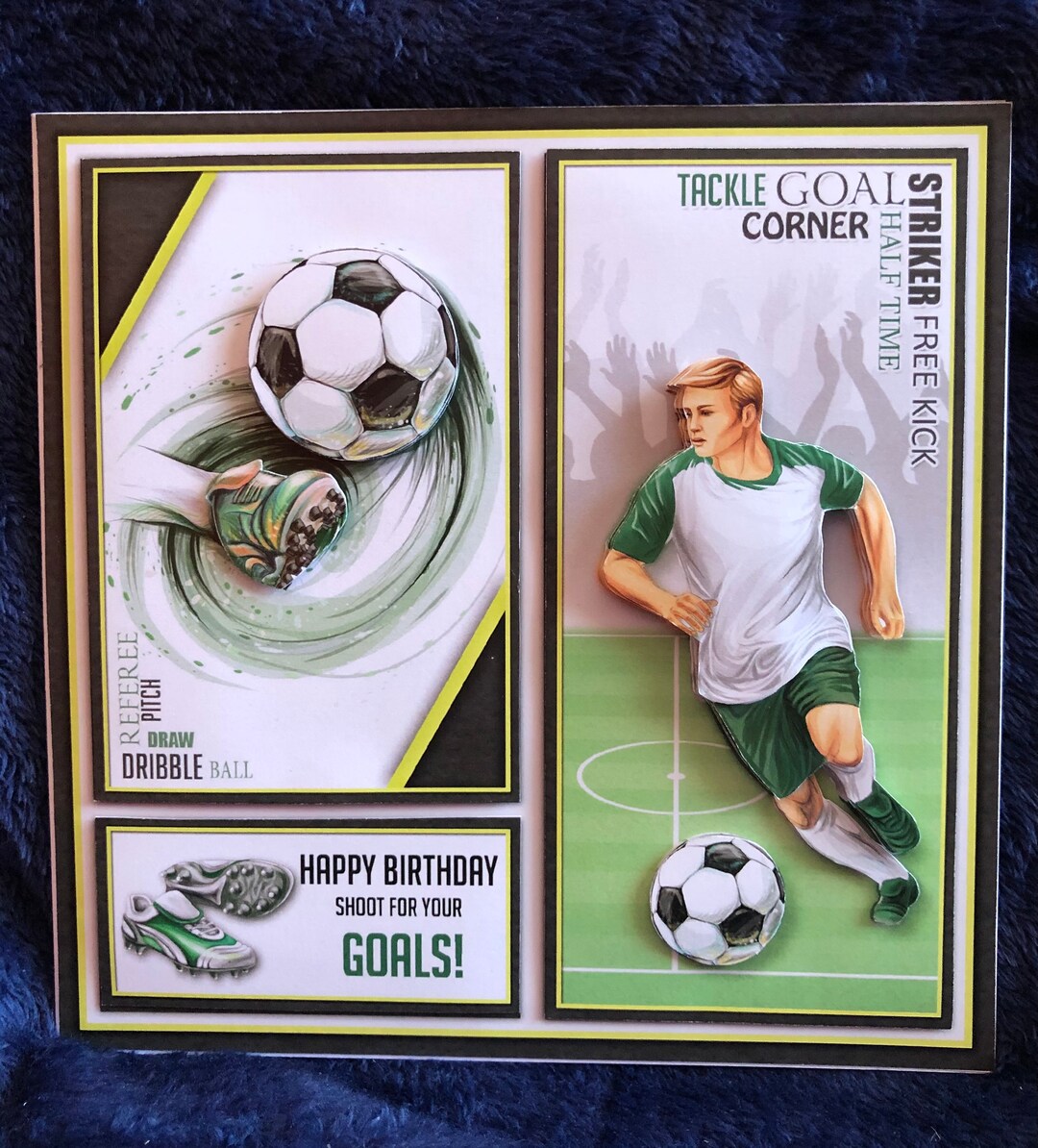 Handmade 3D Birthday Card for a Football Fan - Etsy