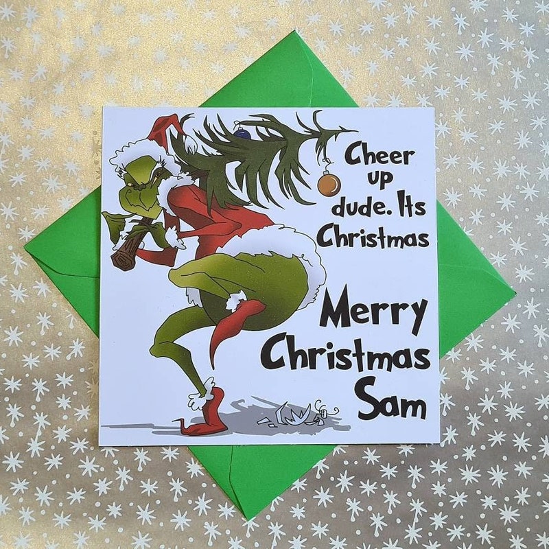 Grinch Christmas Card - Etsy