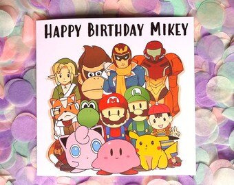 Nintendo Birthday Card - Etsy