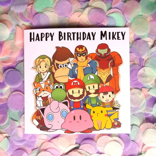 Nintendo Birthday Card - Etsy