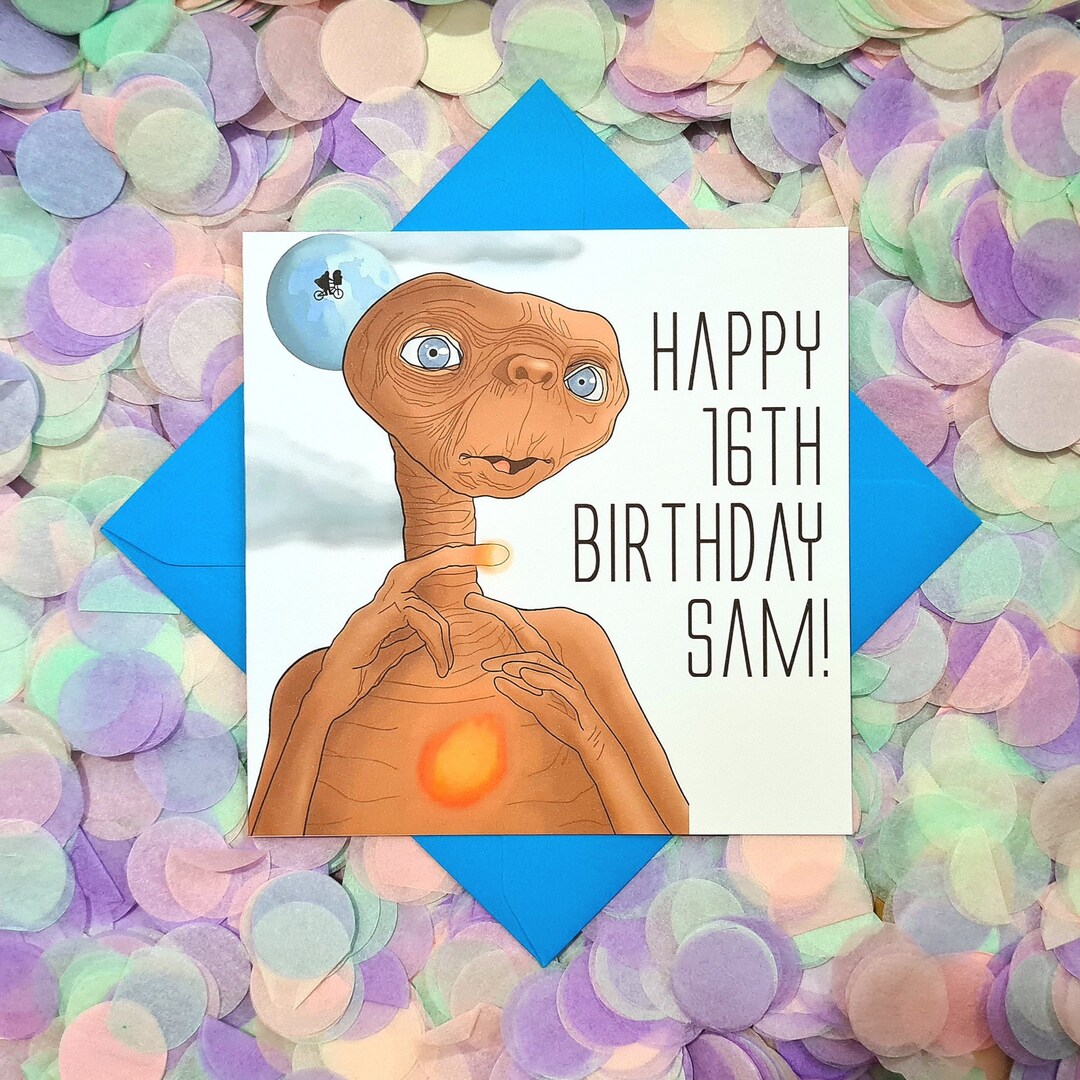Fun, Hand Illustrated, Alien Birthday Card Ordered for Your Loved Ones ...
