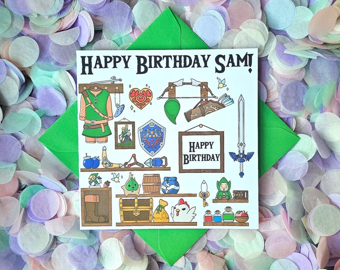 Printable Legend of Zelda Birthday Card | Digital Card | Happy Birthday ...