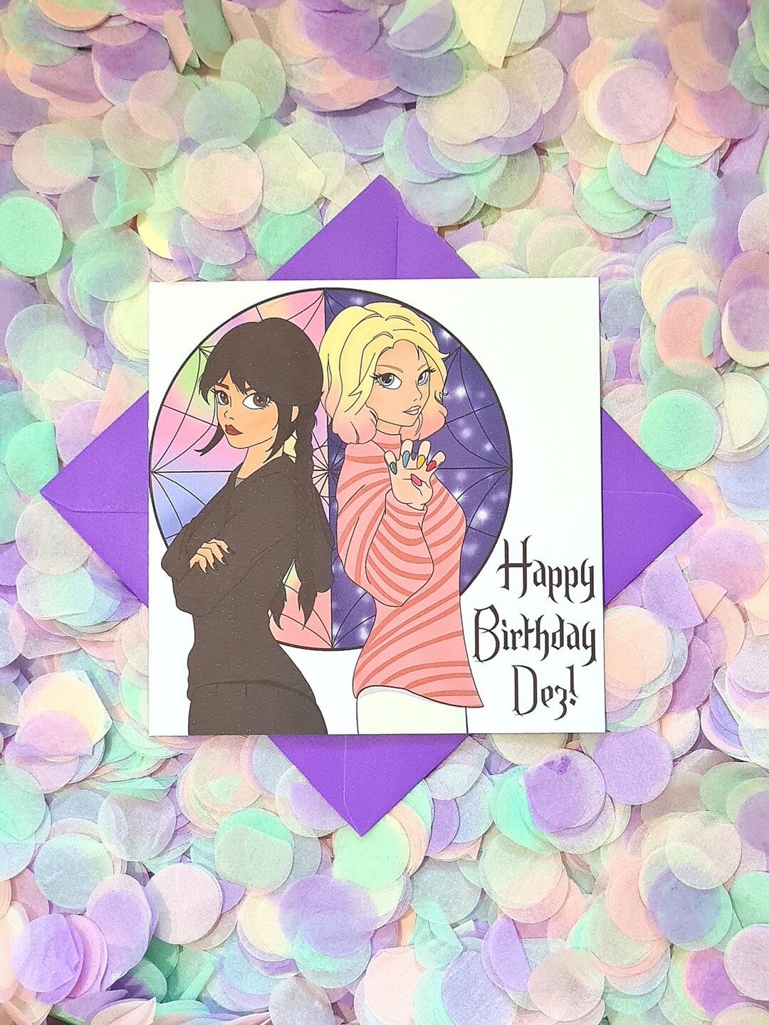 Fun, Hand Illustrated Personalised, Fun, Wednesday, Gothic Addam and ...