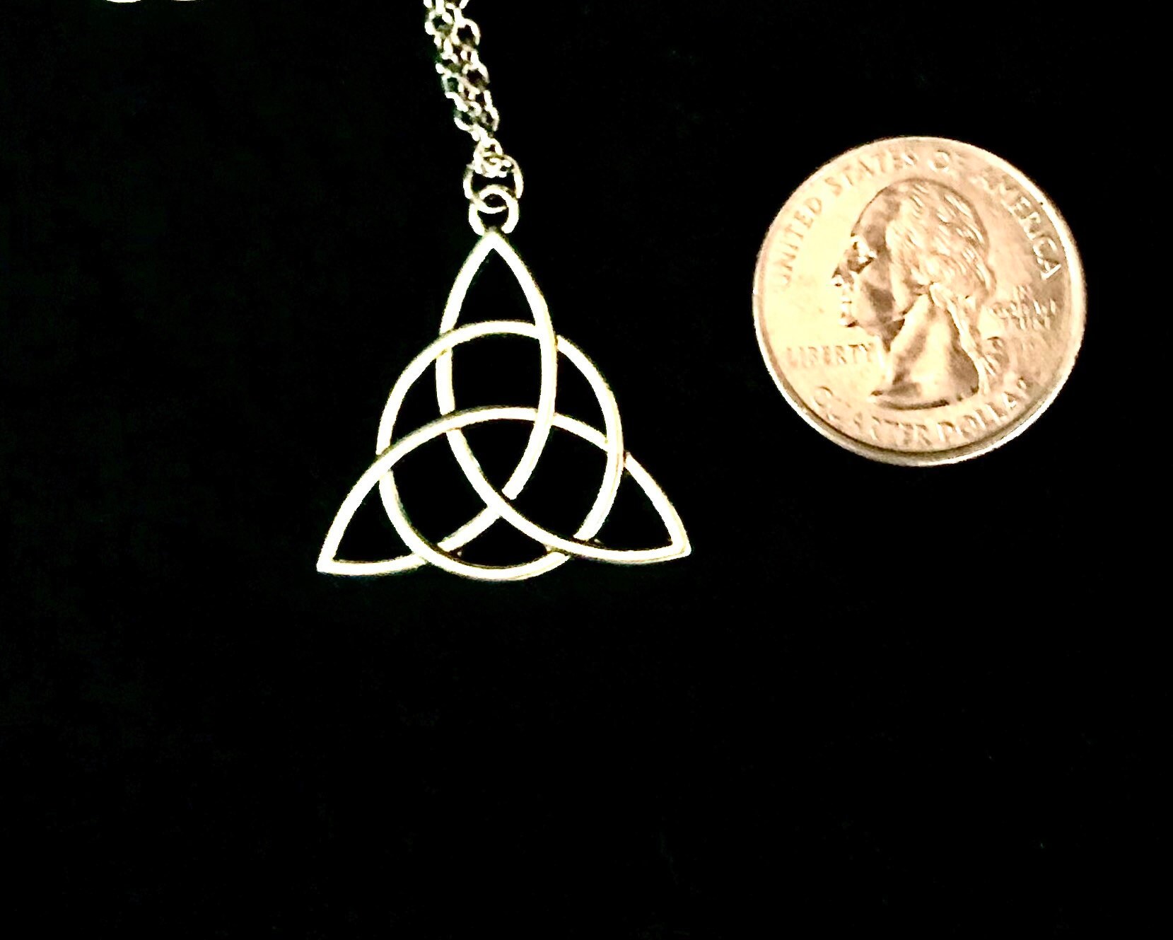 Silver Trinity Celtic Triquetra Tri-point Cross Pendant Necklace - Etsy