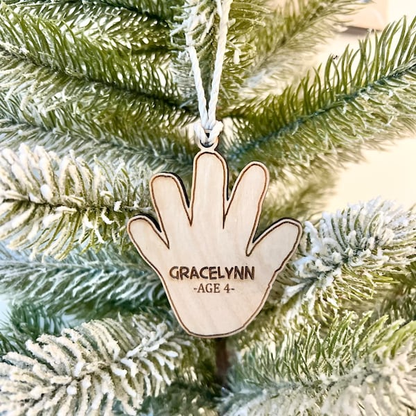 Children Handprint Ornament - Etsy