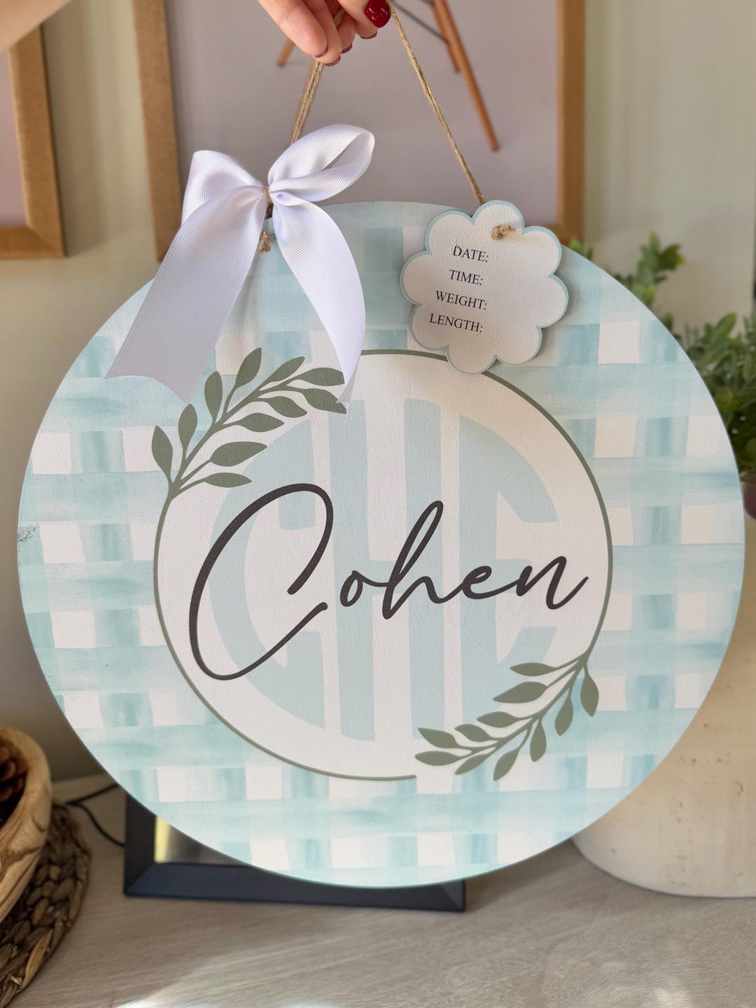 Baby Boy Hospital Birth Stat Sign | Hospital Door Hanger | Newborn Door ...