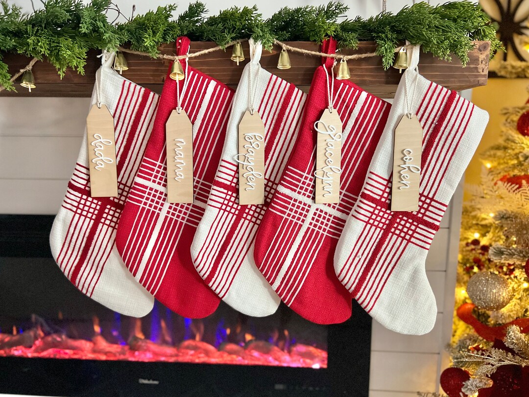 Custom Made Stocking Tags Personalized Stocking Tags Printed Holiday ...