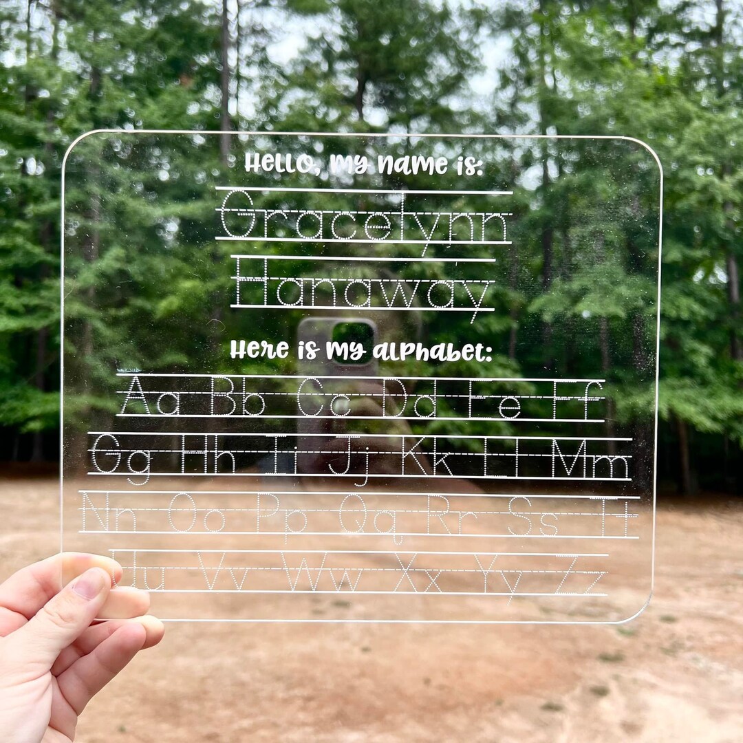 Acrylic Tracing Board | Handwriting Practice for Kids | Personalized ...