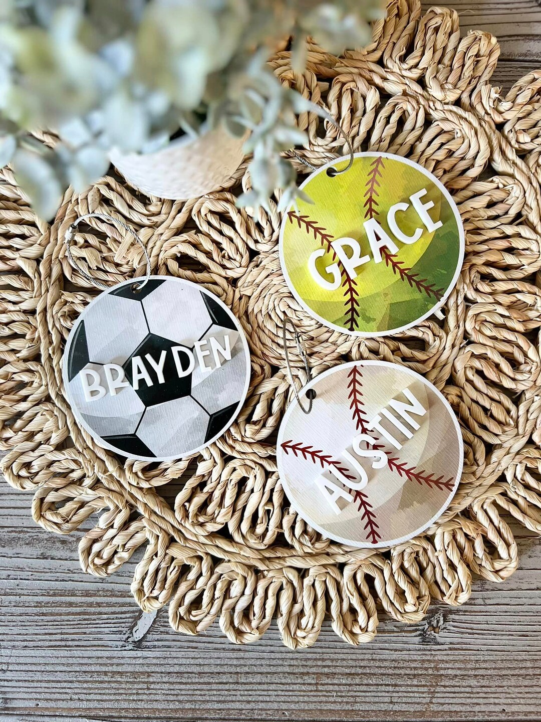 Sports Bag Tag With Name | Baseball, Softball, Soccer, Volleyball Name ...