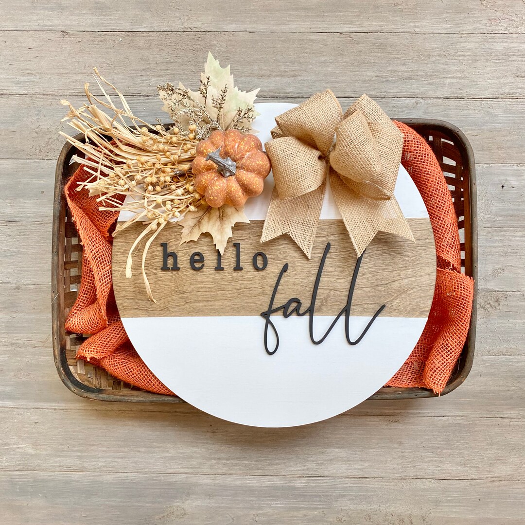 Hello Fall Sign - Autumn Wood Door Decor - Custom Made Fall Decor - Etsy