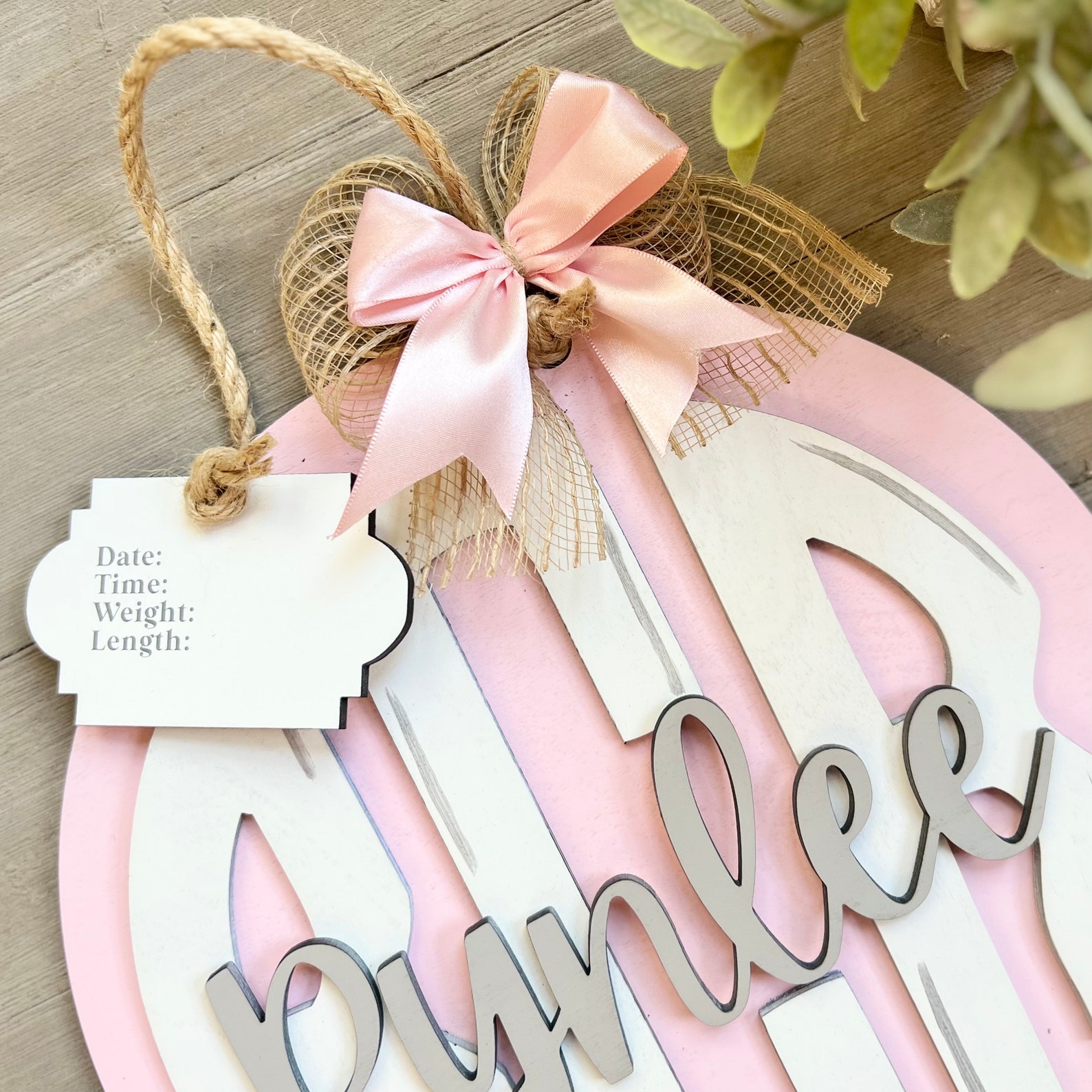 Baby Girl Hospital Birth Stat Sign Hospital Door Hanger - Etsy