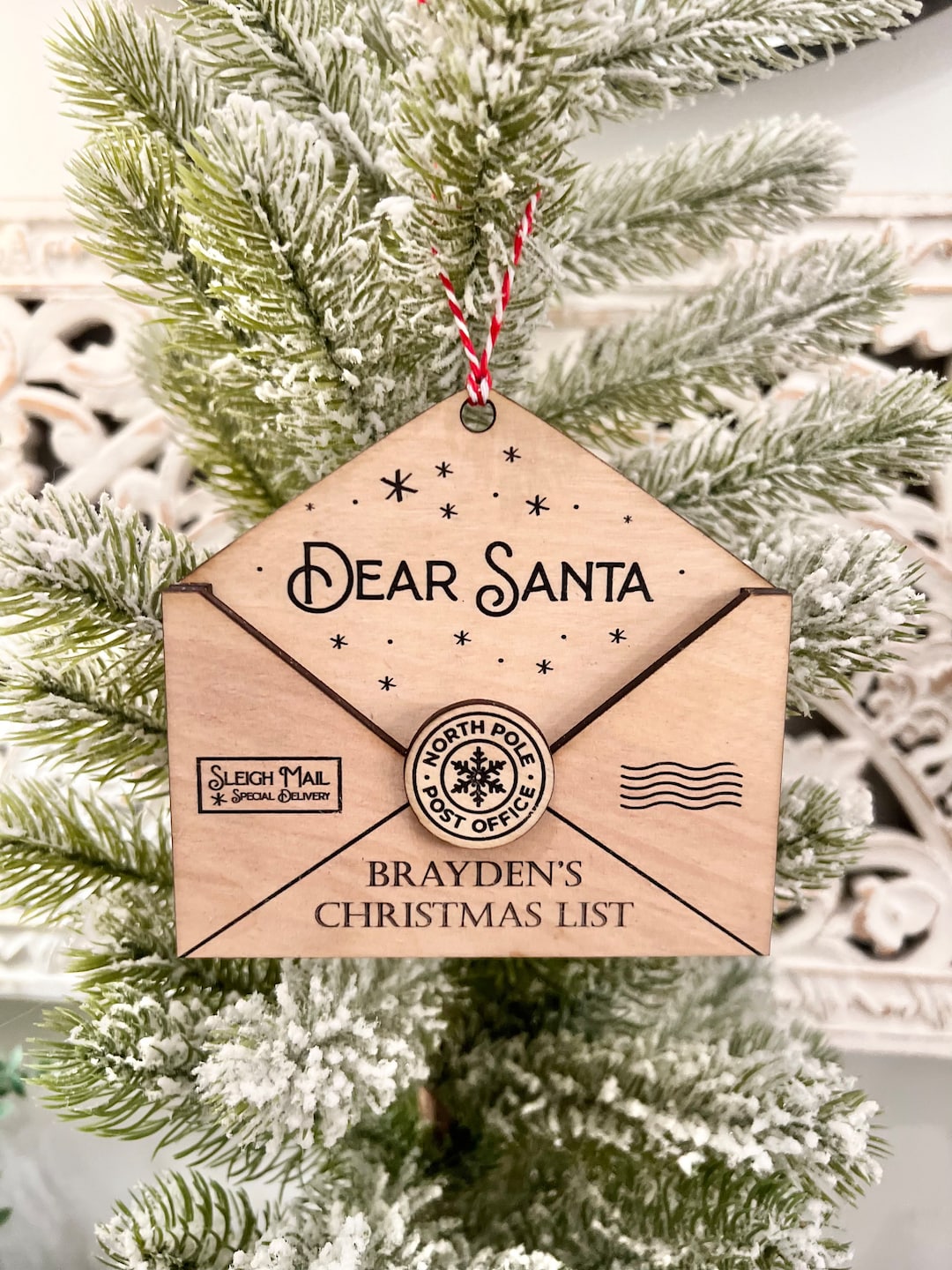 Letter to Santa Ornament | 3D Christmas Ornament | Children’s Letter to ...