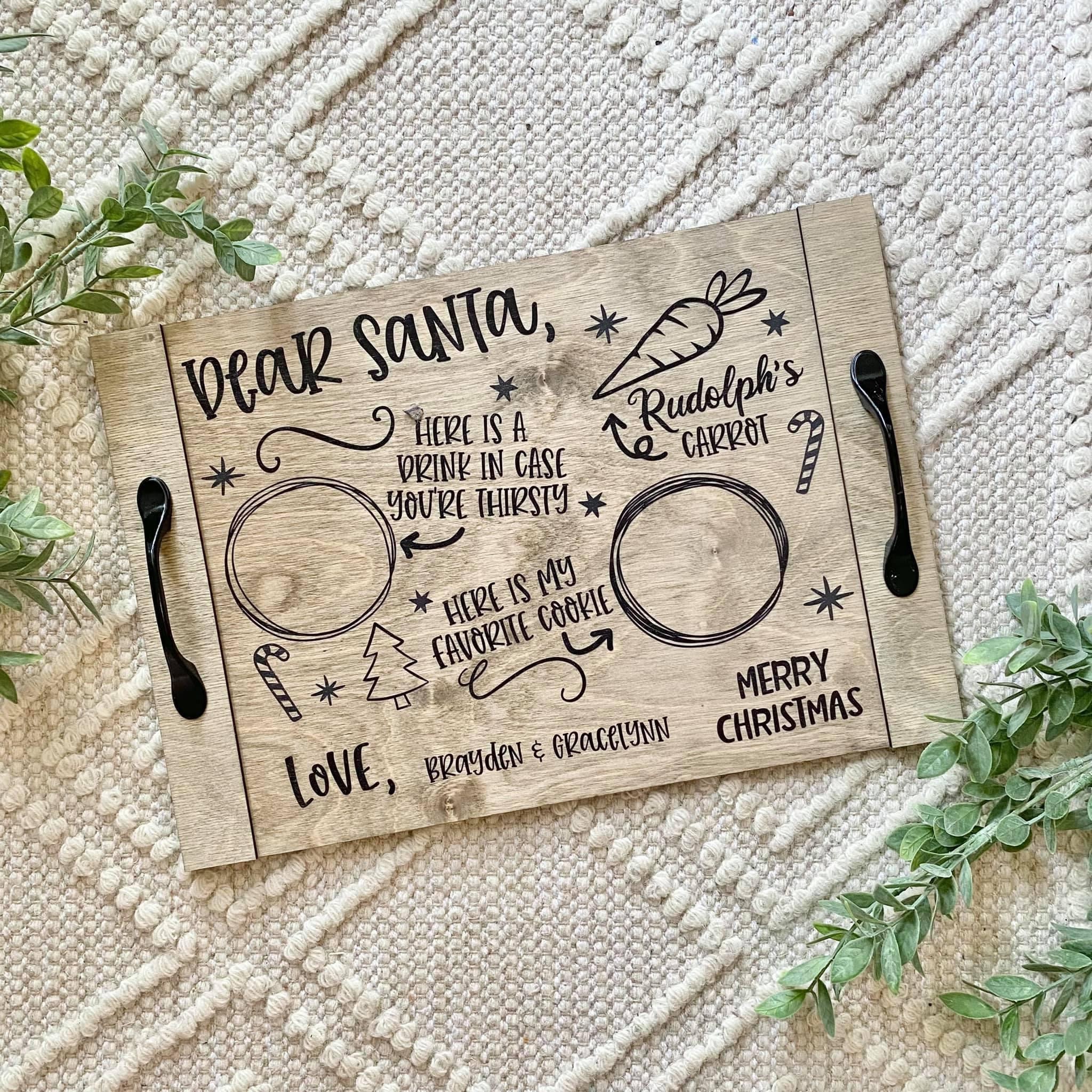 Custom Printed Santa Tray Christmas Eve Milk & Cookies - Etsy