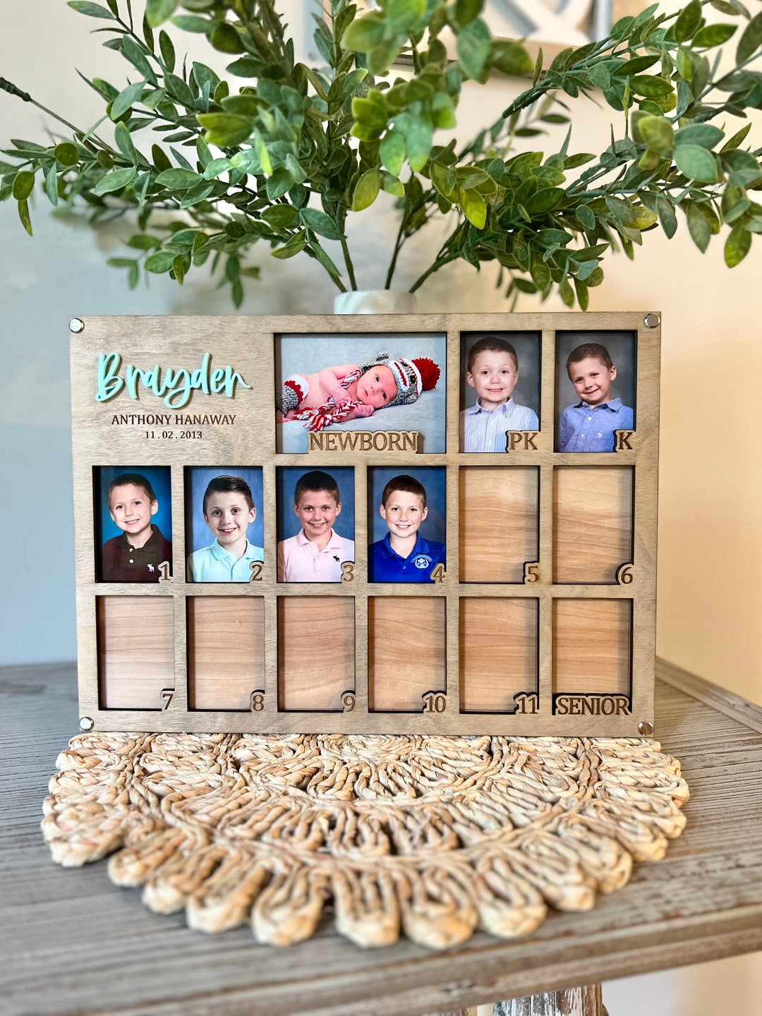 School Photo Keepsake Photo | Child’s Picture Day Organizer | Wooden ...