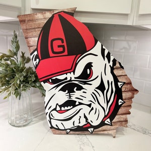 Wood UGA Georgia Cutout Sign | Sports and Football Sign | UGA Wall, Man ...