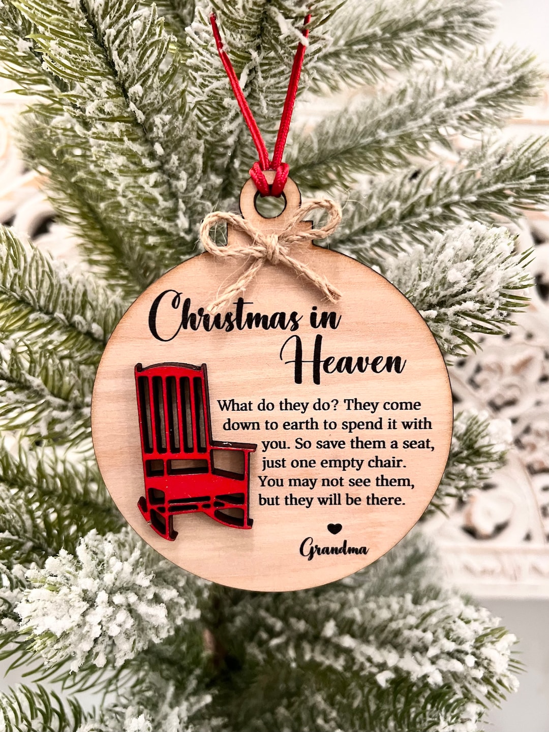Christmas in Heaven Ornament | Rocking Chair Memorial Ornament ...