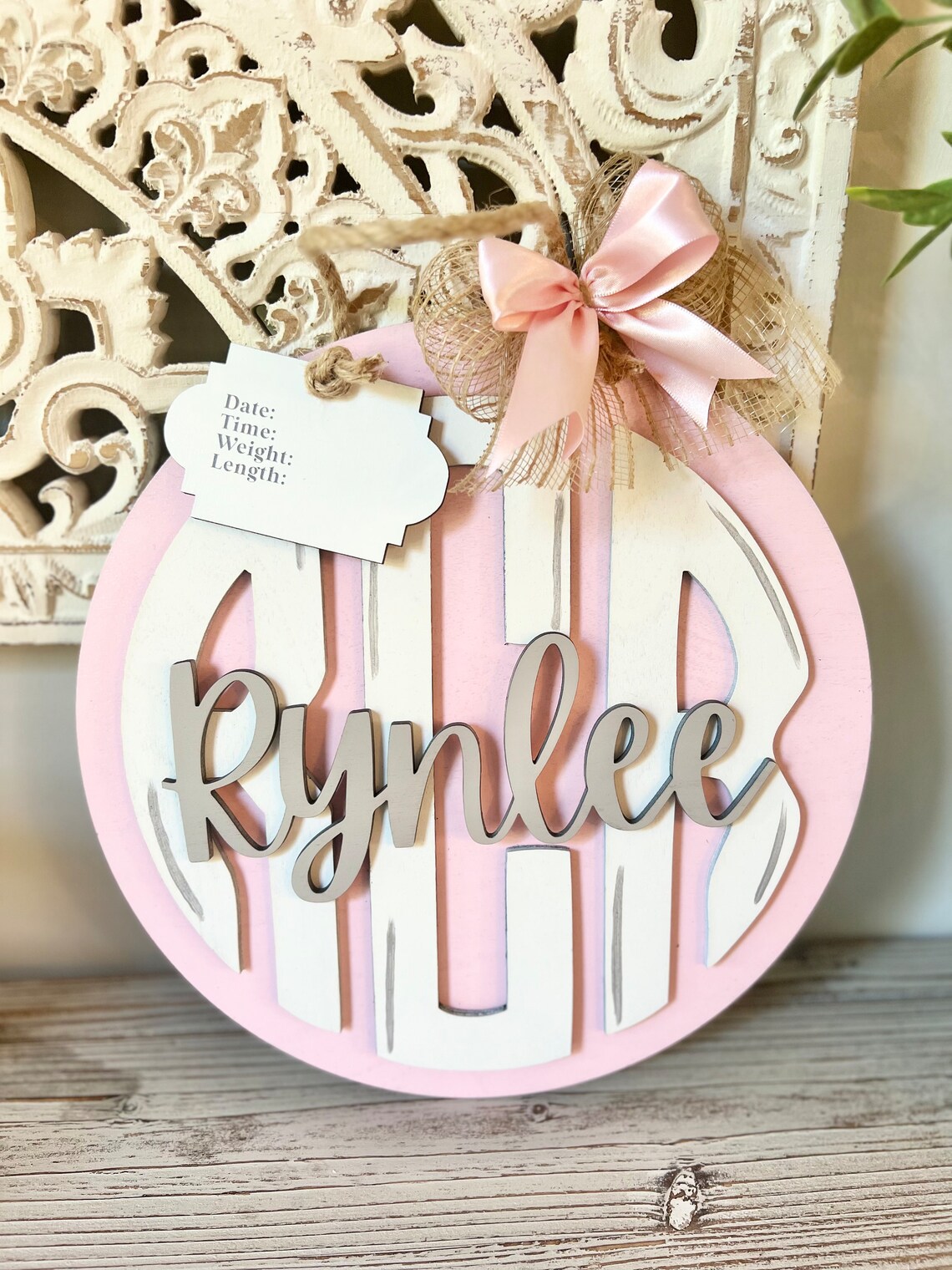 Baby Girl Hospital Birth Stat Sign Hospital Door Hanger - Etsy