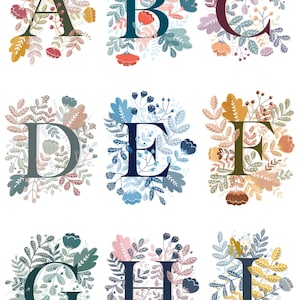 Floral Alphabet Letter Print - Etsy