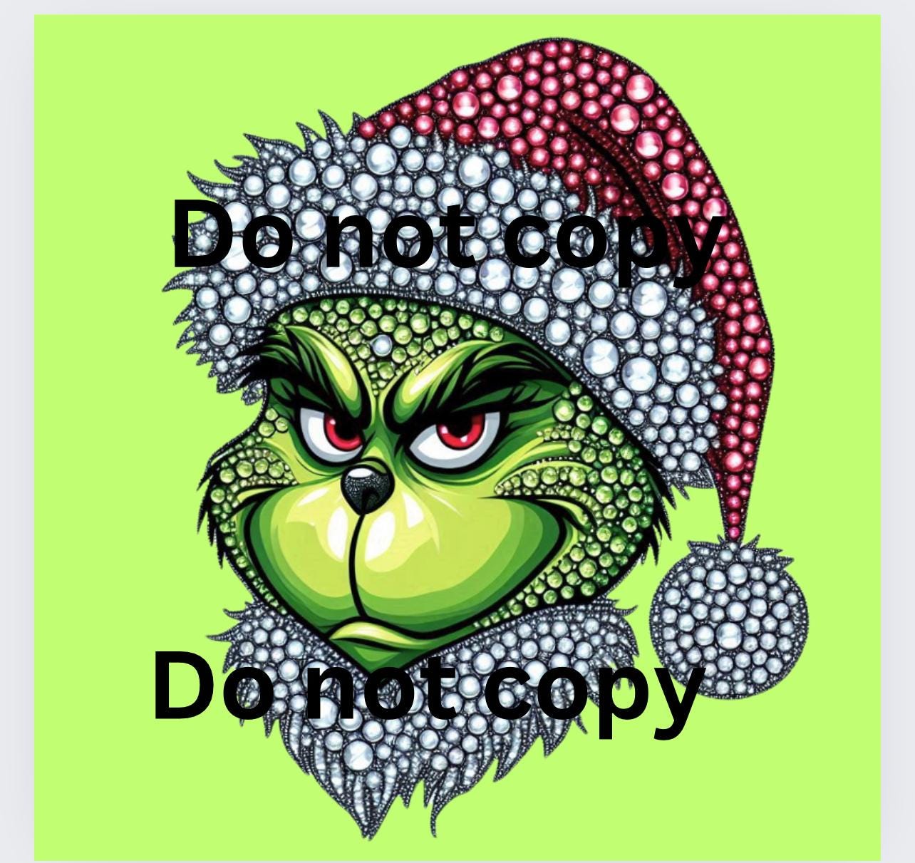 Rhinestone Color Grinch PNG - Etsy