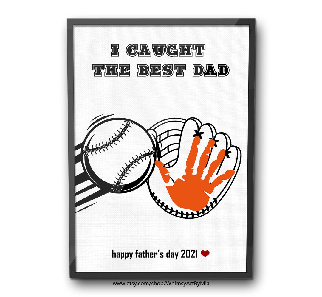 I Caught the Best Dad Printable Handprint Craft Handprint - Etsy