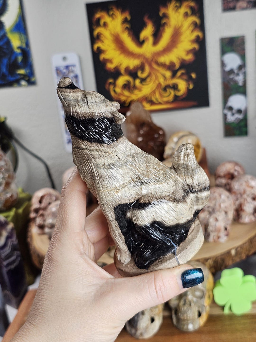 Palm Root Crystal Wolf, Petrified Palm Root Wolf, Palm Root Crystal ...