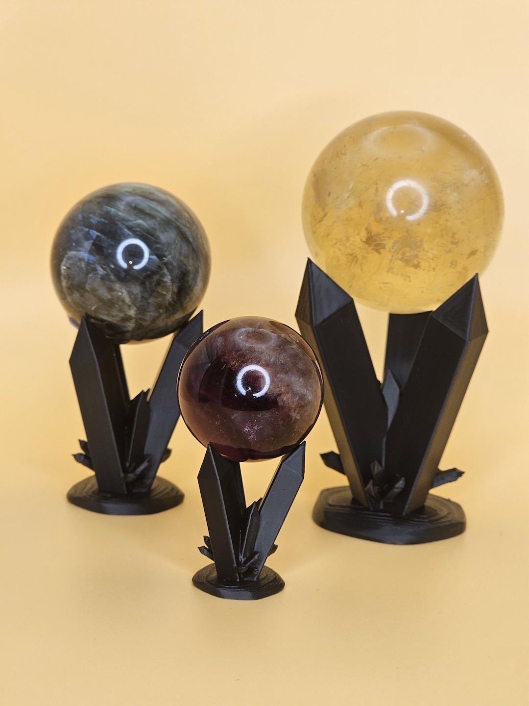 Crystal Sphere Stands, 3D Printed Sphere Holder for Crystals, Small ...
