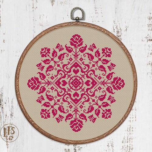 Craft Supplies And Tools Counted Cross Stitch Pattern Kit Mandala Flower