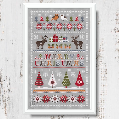 Noel Christmas Sampler Cross Stitch Chart PDF | Etsy