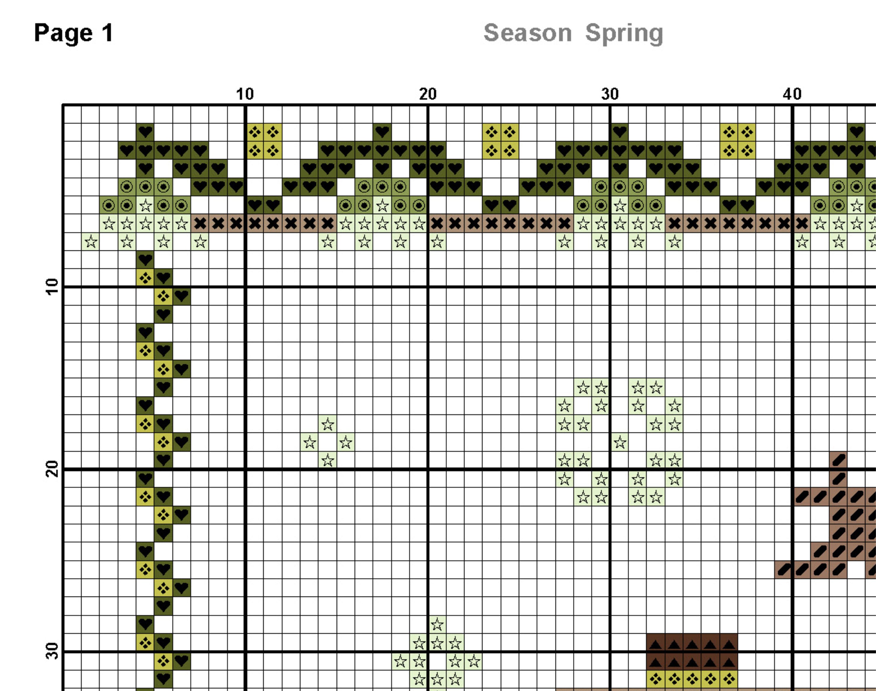 Cross Stitch Pattern Season Spring Spring Sampler PDF | Etsy