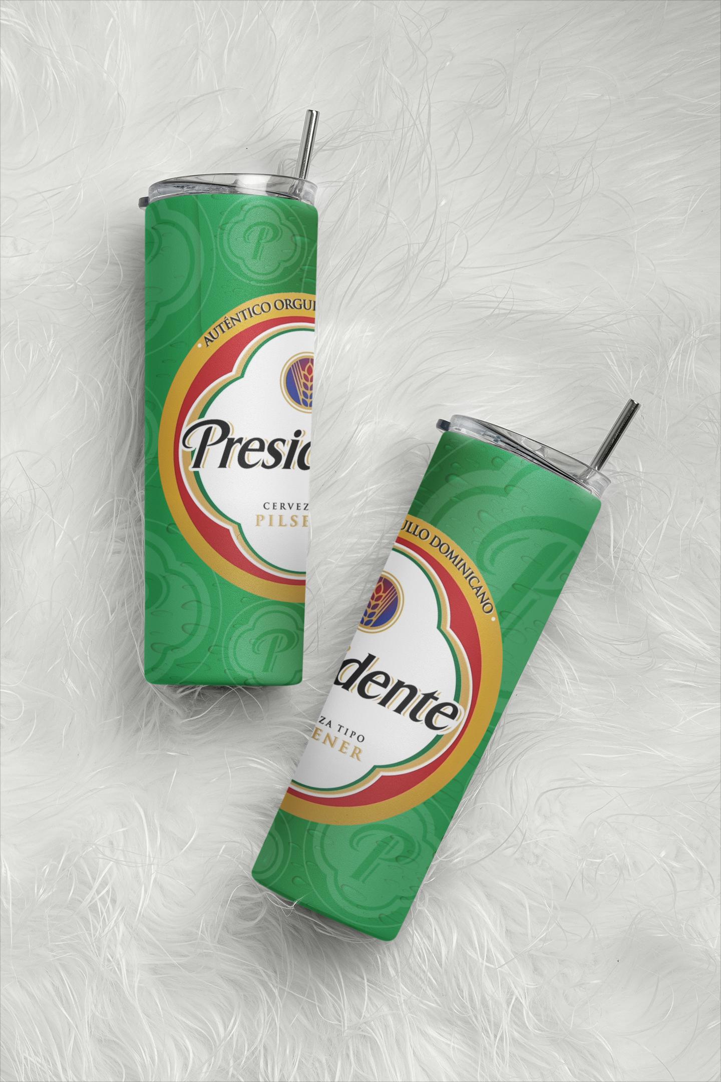 Presidente Beer Skinny Tumbler, Dominican Republic Iconic Beer, Cerveza ...