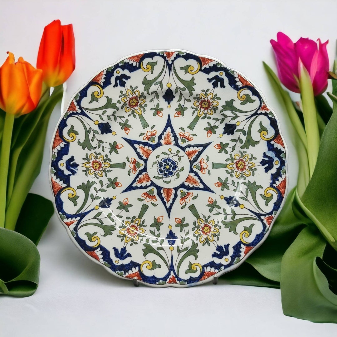 Antique French Rouen Plate, Hand Made Earthenware Plate, Dish, Signed ...