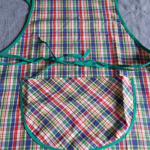 French Vintage Pinny Apron Checked Fabric Damart Size S - Etsy