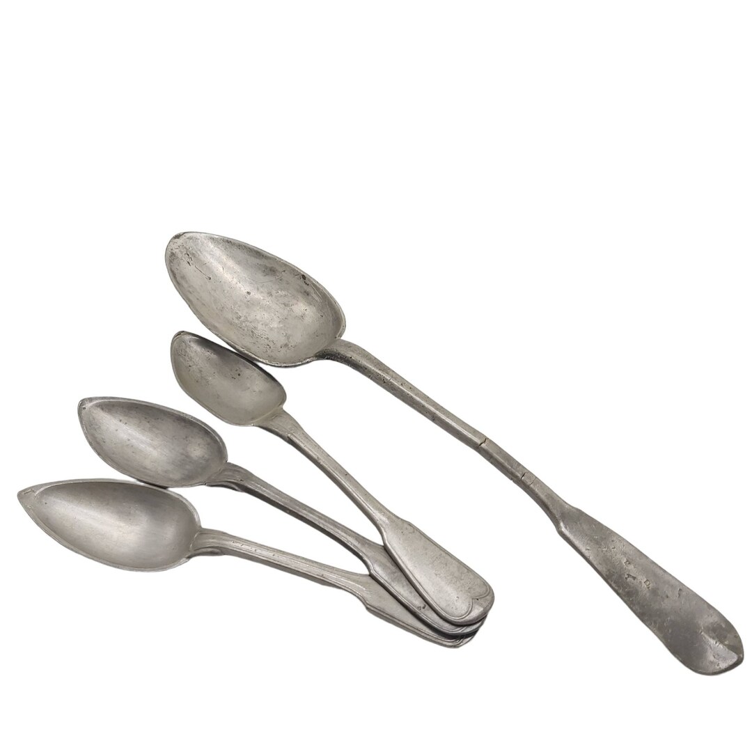 Français / French Antique 18th Century Pewter Spoon Set, Antique Hand ...