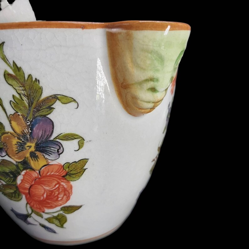 French Heavy Vintage Ceramic Mortar and Pestle Bright Floral - Etsy